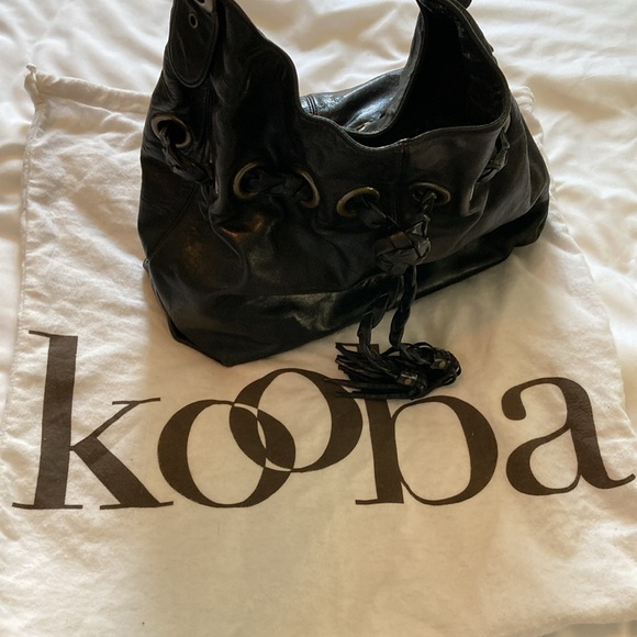 Kooba | Bags | Kooba Black Leather Euc Wdust Bag | Poshmark